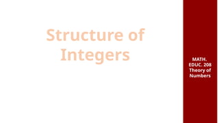 in the set z on integers mathematics 208.pptx