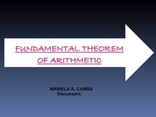 math 208 report fundamental theorem of arithmetic | PPT