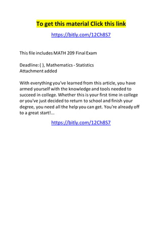 Math 209 final exam | DOCX