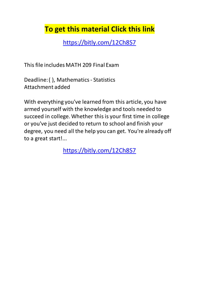 Math 209 final exam | DOCX