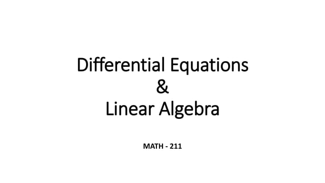 Chapter 1: First-Order Ordinary Differential Equations/Slides | PDF