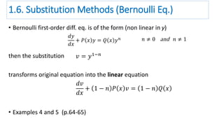Chapter 1: First-Order Ordinary Differential Equations/Slides | PDF