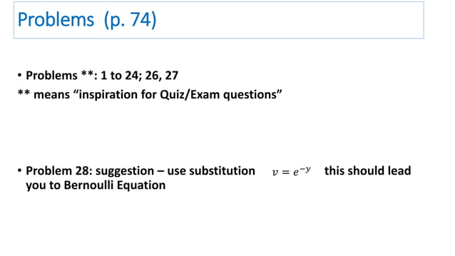 Chapter 1 First Order Ordinary Differential Equations Slides Pdf