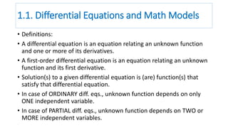 Chapter 1: First-Order Ordinary Differential Equations/Slides | PDF