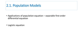 Chapter 2: Mathematical Models & Numerical Models/Slides | PPT