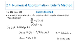 Chapter 2: Mathematical Models & Numerical Models/Slides | PPT