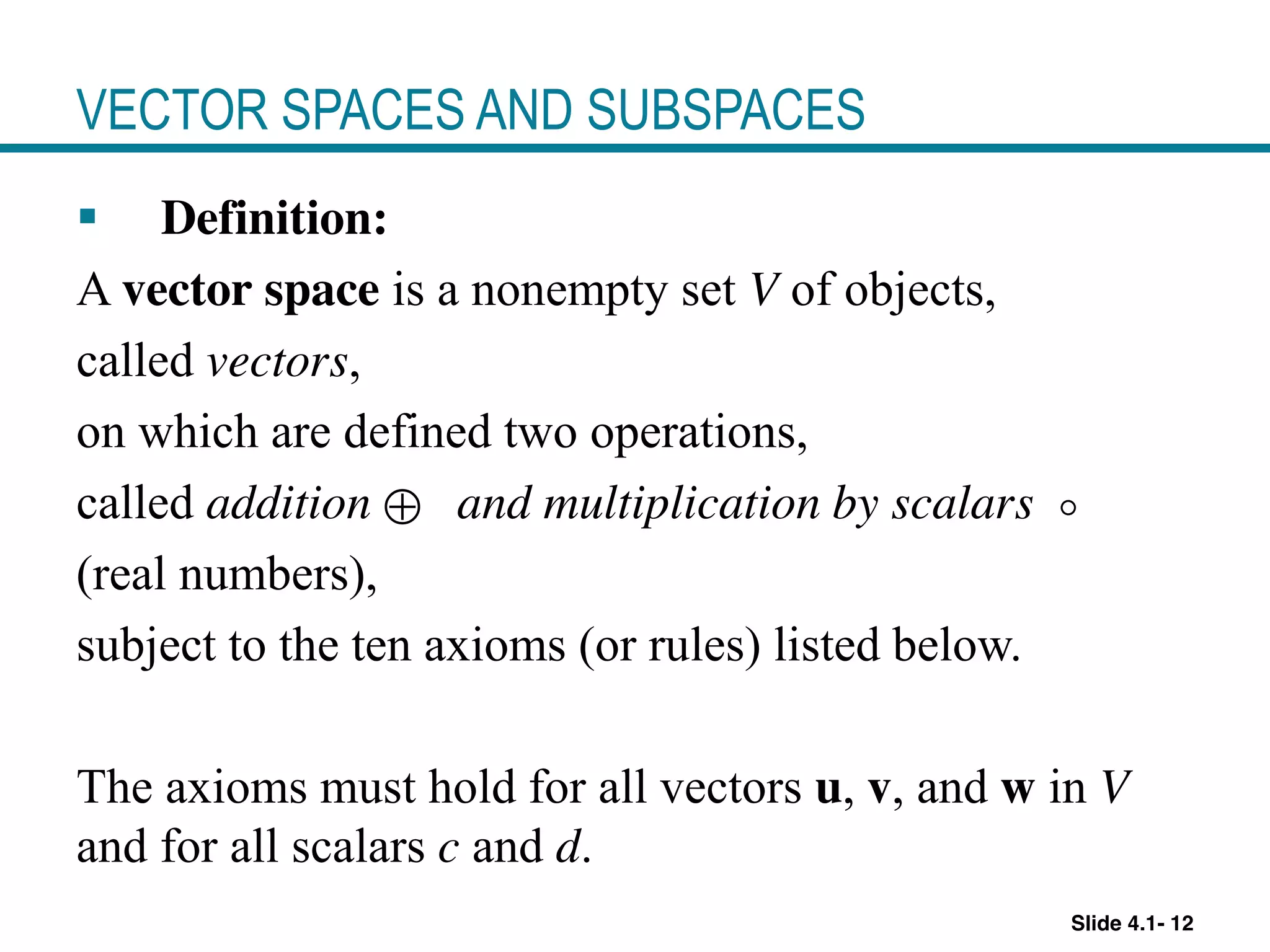 Chapter 4: Vector Spaces - Part 1/Slides By Pearson | PDF