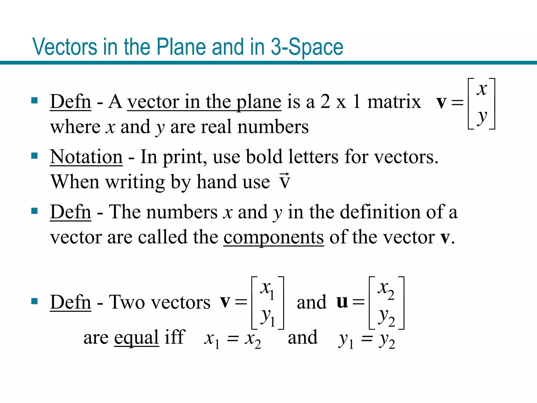 Chapter 4: Vector Spaces - Part 1/Slides By Pearson | PDF