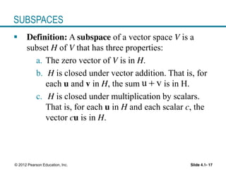 Chapter 4: Vector Spaces - Part 1/Slides By Pearson | PDF