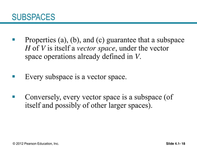 Chapter 4: Vector Spaces - Part 1/Slides By Pearson | PDF