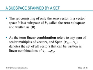 Chapter 4: Vector Spaces - Part 1/Slides By Pearson | PDF