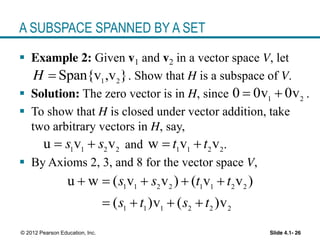Chapter 4: Vector Spaces - Part 1/Slides By Pearson | PDF
