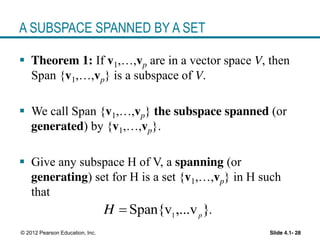 Chapter 4: Vector Spaces - Part 1/Slides By Pearson | PDF