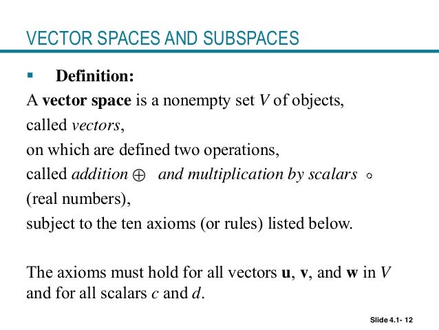 Chapter 4 Vector Spaces Part 1 Slides By Pearson