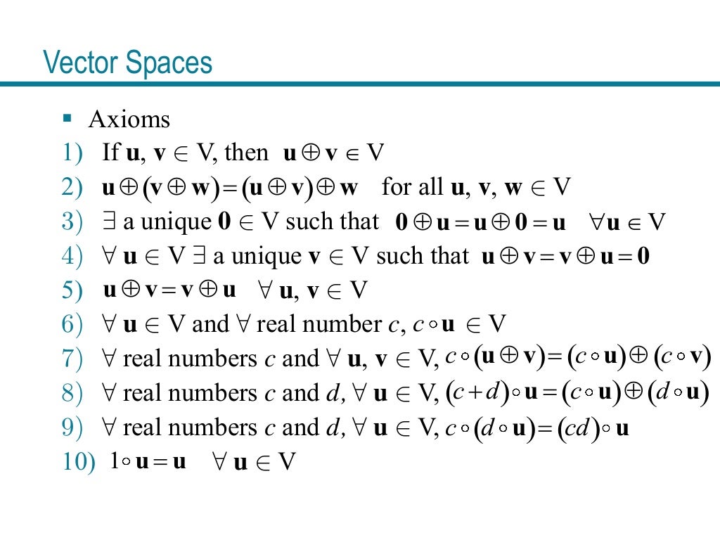 Chapter 4: Vector Spaces - Part 1/Slides By Pearson Chapter 4: Vector Spaces - Part 1/Slides By Pearson