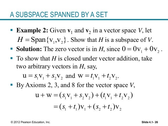 Chapter 4: Vector Spaces - Part 1/Slides By Pearson Chapter 4: Vector Spaces - Part 1/Slides By Pearson