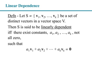 Chapter 4: Vector Spaces - Part 2/Slides By Pearson | PPT