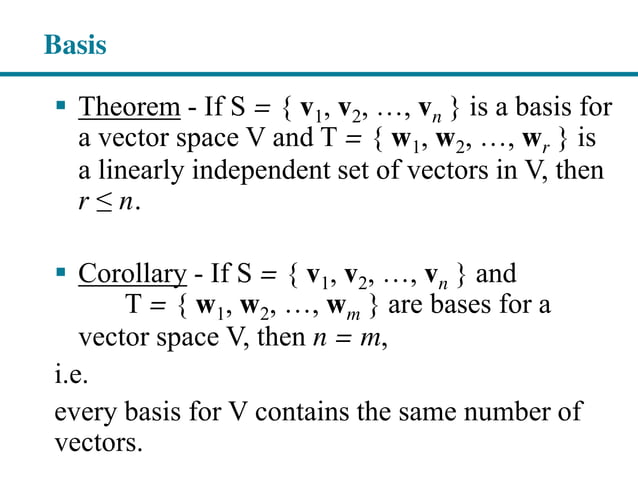 Chapter 4: Vector Spaces - Part 3/Slides By Pearson | PPT