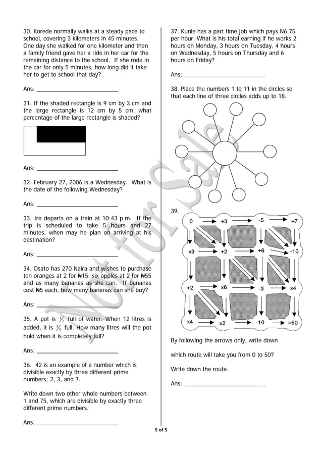 Math2 no restrictionLOYOLA JESUIT, ABUJA PAST QUESTIONS PAPERS maths PAPER 2 | PDF