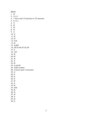 K to 12 Grade 3 MATHEMATICS NAT (National Achievement Test) | PDF