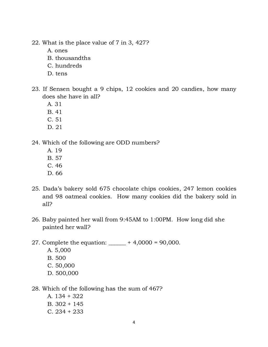 K To 12 Grade 3 MATHEMATICS NAT National Achievement Test K To 12 Grade 3 MATHEMATICS NAT National Achievement Test