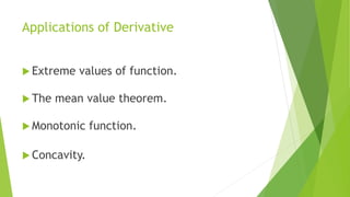 Application of Derivatives | PPTX