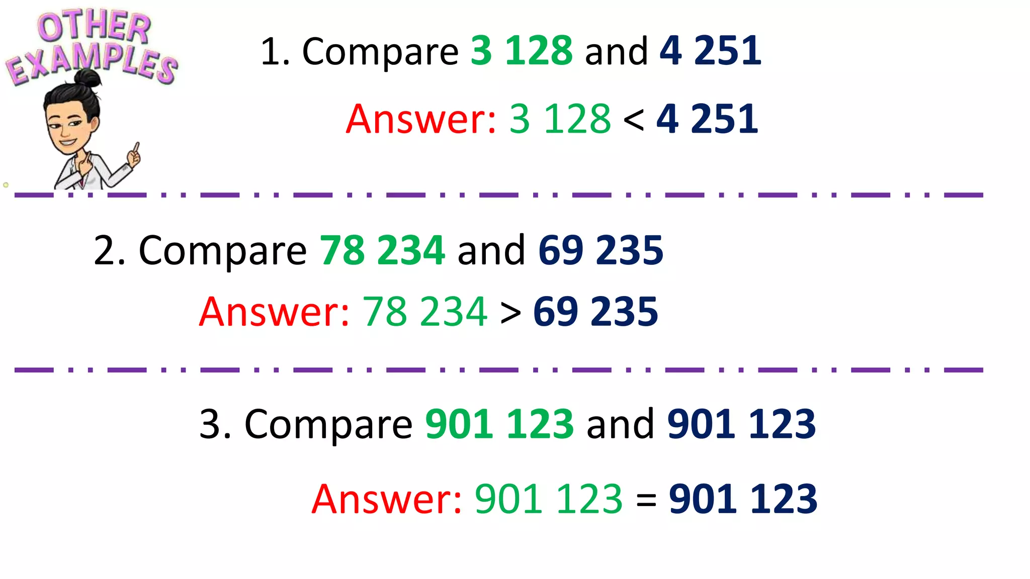 Comparing and Ordering Numbers(Math 3) | PPTX