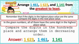 Comparing and Ordering Numbers(Math 3) | PPTX