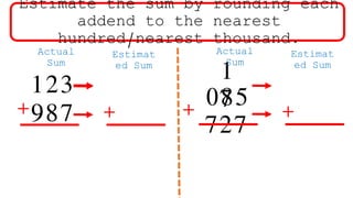 Estimating Sums (Math 3) | PPTX