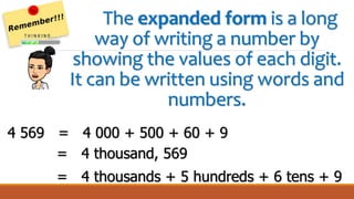 Expanded Form of Numbers (Math 3) | PPTX
