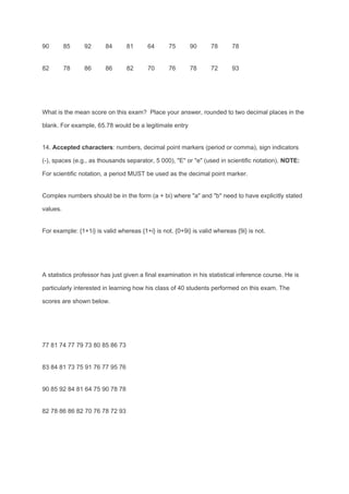 MATH 302 Statistics Quiz 1 | PDF