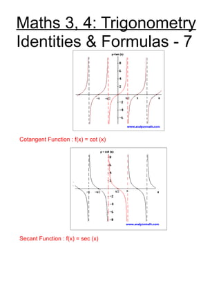 Math34 Trigonometric Formulas | DOC