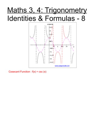 Math34 Trigonometric Formulas | DOC
