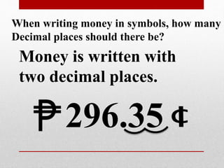 Math 3 Philippine Money | PPTX
