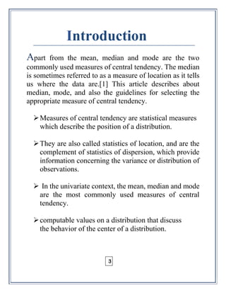 Measures of Central Tendency | PDF