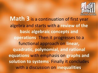 Math 3 Student Orientation Presentation | ODP