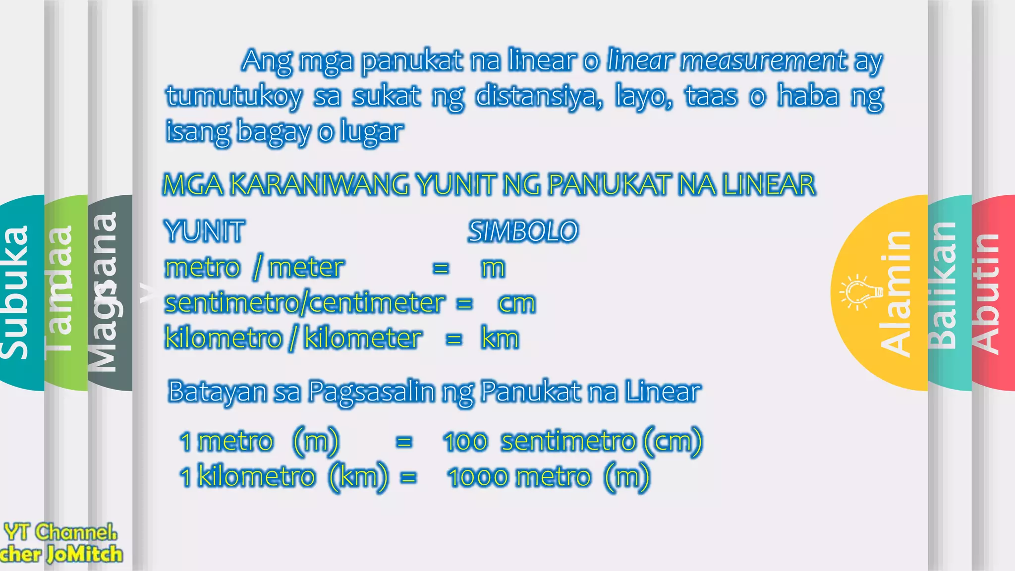 MATH 3 QUARTER 4 WEEK 3 - PAGSASALIN NG MGA PANUKAT NA LINEAR,TIMBANG ...