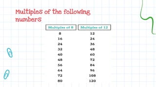 Factors and Multiples | PPTX