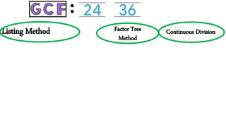 Greatest Common Factor GCF (Math 4) | PPTX