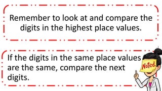 Ordering and Comparing Numbers (Math 4) | PPTX