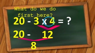 Order of Operations (MDAS Rules) Math 4 | PPTX