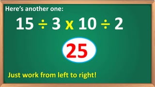 Order of Operations (MDAS Rules) Math 4 | PPTX
