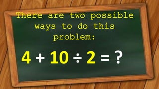 Order of Operations (MDAS Rules) Math 4 | PPTX