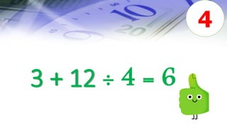 Order of Operations (MDAS Rules) Math 4 | PPTX