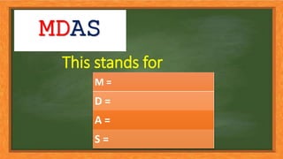 Order of Operations (MDAS Rules) Math 4 | PPTX