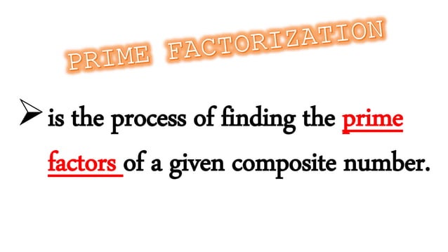 Prime Factorization (Math 4) | PPTX