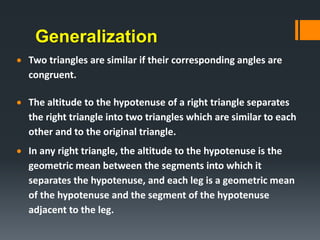 Similarities in Right Triangle | PPTX