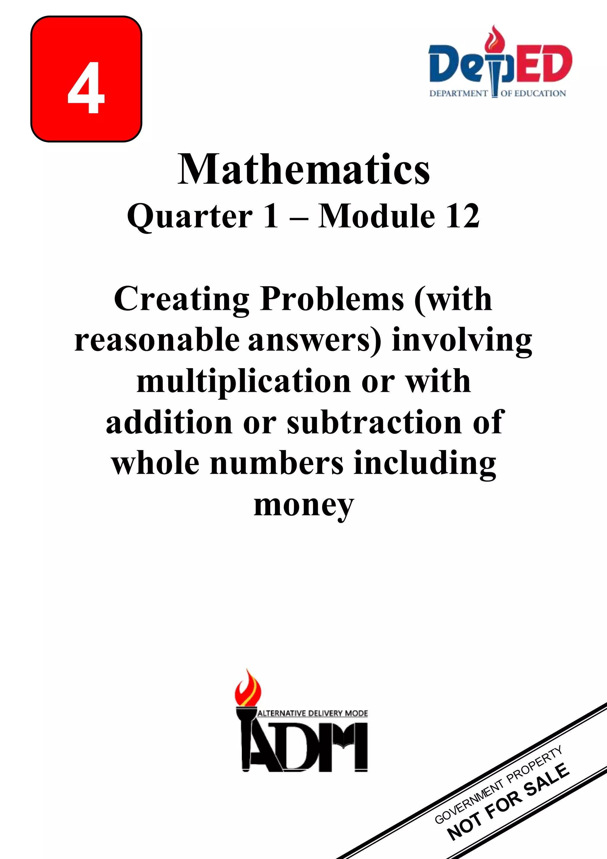 Math 4 q 1 mod12 learning competencies 24 | PDF