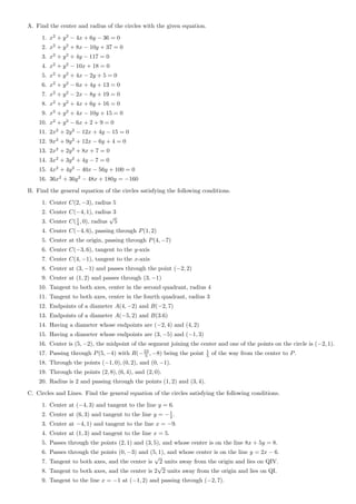 Math 4 q2 problems on circles | PDF