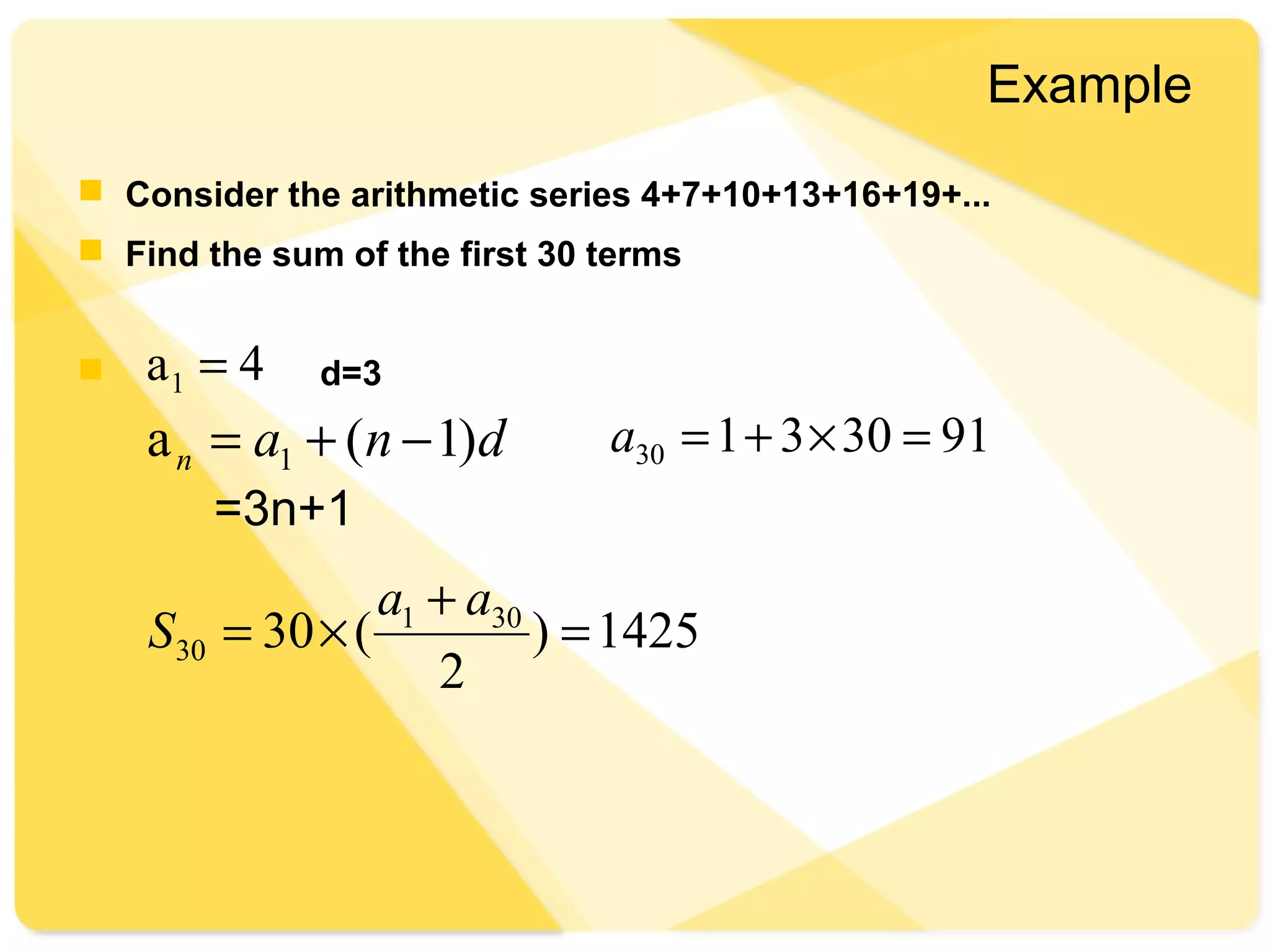 Math aruthmetic geometric series | PPT